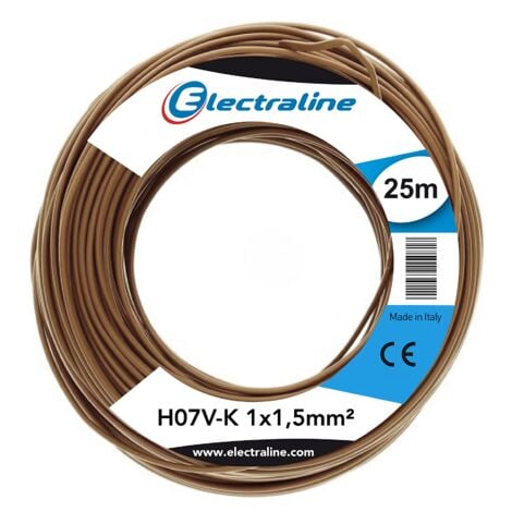 Electraline 15082 Cavo N07V-K, Sezione 1x1.5 mm, 25 mt, Marrone