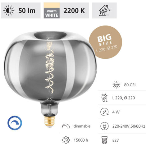 EGLO LED E27 dimmerabile a forma di mela, lampadina a spirale di grandi ...