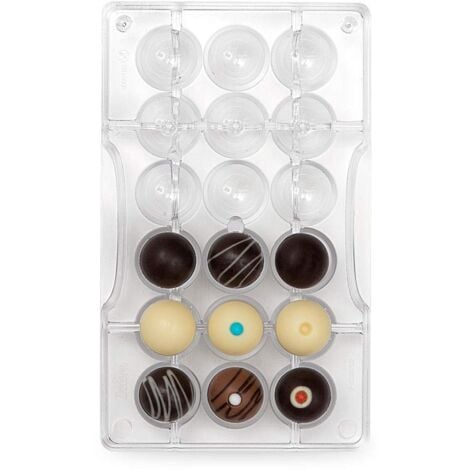 Decora 0050152 Stampo Professionale Cioccolato Mezza Sfera con Foro, 18 ...