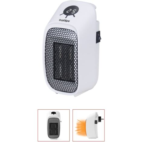 Bastilipo - Riscaldatore da bagno, elemento riscaldante PTC, 400W, con timer, MC-400