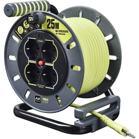 Masterplug Pro-XT Avvolgicavo 25 metri, 4 Prese Universali prolivalent ...