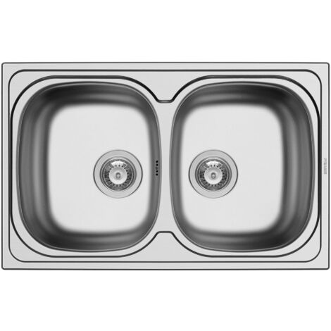 Pyramis SPARTA (79X50) 2B, Lavabo da incasso acciaio INOX, liscio ...