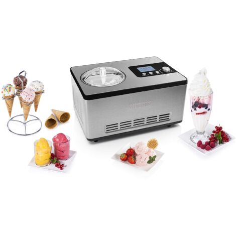 Princess Macchina per Il Gelato Deluxe, 180 W, Acciaio Inossidabile, Grigio