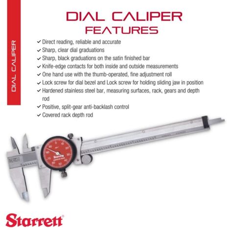 Starrett R120A-6 Calibro per quadrante, in acciaio inox, quadrante ...