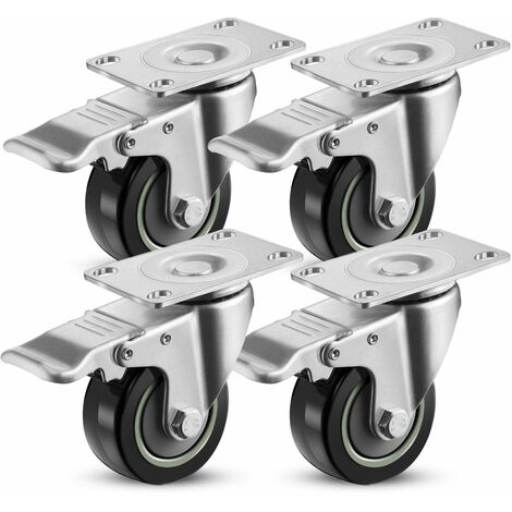 Meditool Set di 4 Ruote con freno,75 mm Ruote per mobili,Ruote girevoli ...