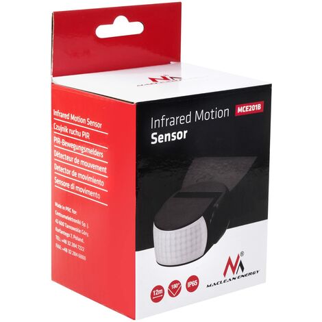 Maclean Energy MCE201B Rilevatore di movimento a infrarossi PIR raggio ...