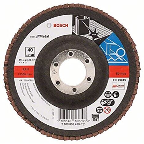 Bosch 2608605450 - Disco lamellare per metallo Best for metal per smerigliatrice angolare, Grana ...