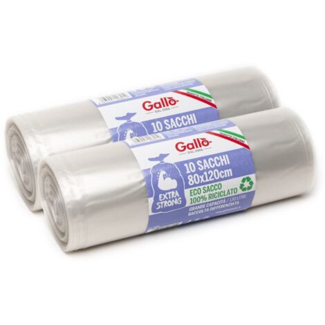 Gallo, 20 SacchettI Spazzatura in Plastica Riciclata, Extrastrong ...
