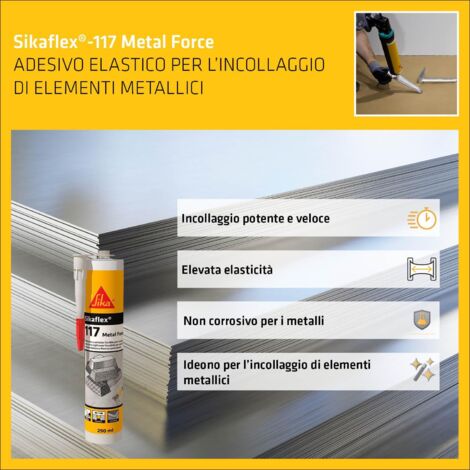 Sika - Sikaflex-117 Metal Force, Grigio Chiaro - Adesivo elastico per l ...
