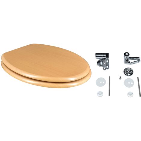 COPRIWATER OVALE IN MDF RIVESTITO FAGGIO, COLOR FAGGIO, CON CERNIERE A ...