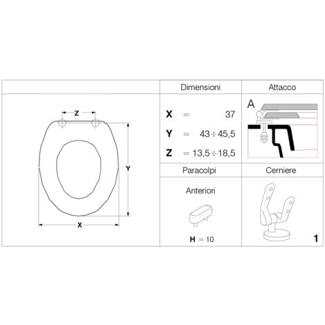 COPRIWATER OVALE IN MDF RIVESTITO FAGGIO, COLOR FAGGIO, CON CERNIERE A ...