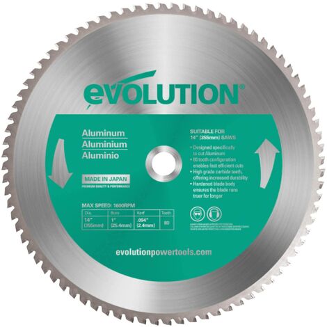 Evolution A355TCT-80CS - 355 mm Lama per taglio di alluminio - Lama per ...