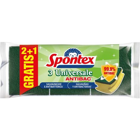 Spontex Universale Salvaunghie Antibatterica 2+1, Spugna Sbrasiva in ...