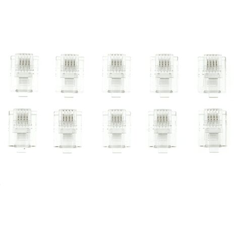 Conector RJ10 (10ud/bolsa) Transparente