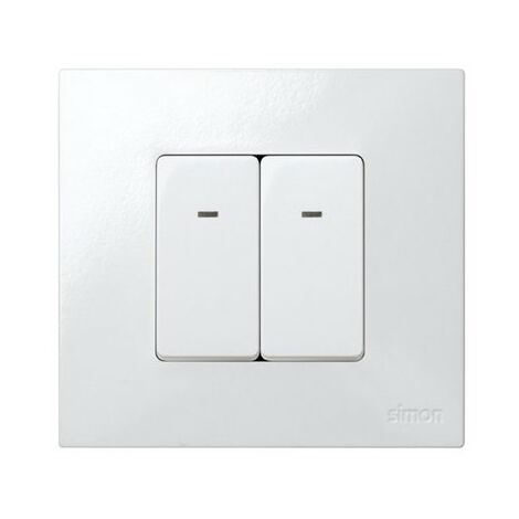 Interruptor estrecho unipolar con luminoso Simon 27 Play Blanco 10 A