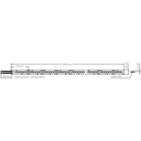 Tira de LED Ledco 5 metros 24Vdc 100W 24Vdc 3000K 19000 lumen IP65 ...