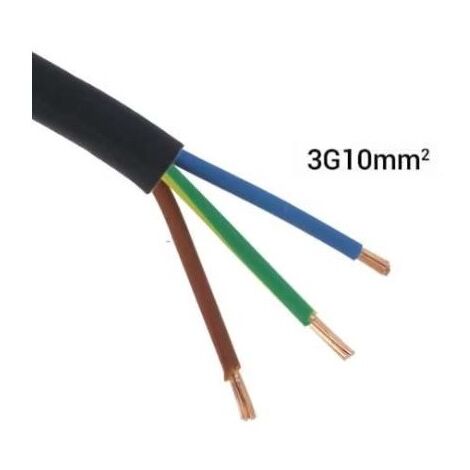 20m de Câble Électrique Rigide MIGUELEZ U1000 R2V 3G10mm² Noir ...