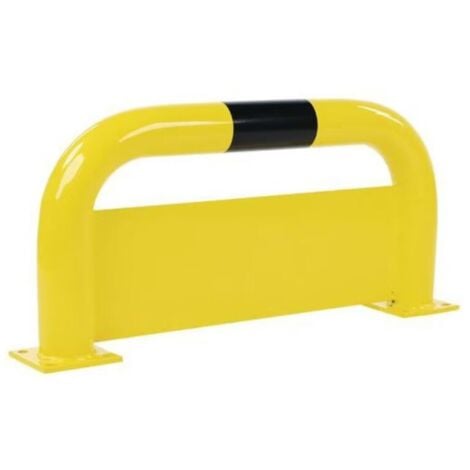 Arceau Barrière de Protection Acier avec Plaque Anti-Encastrement Jaune ...
