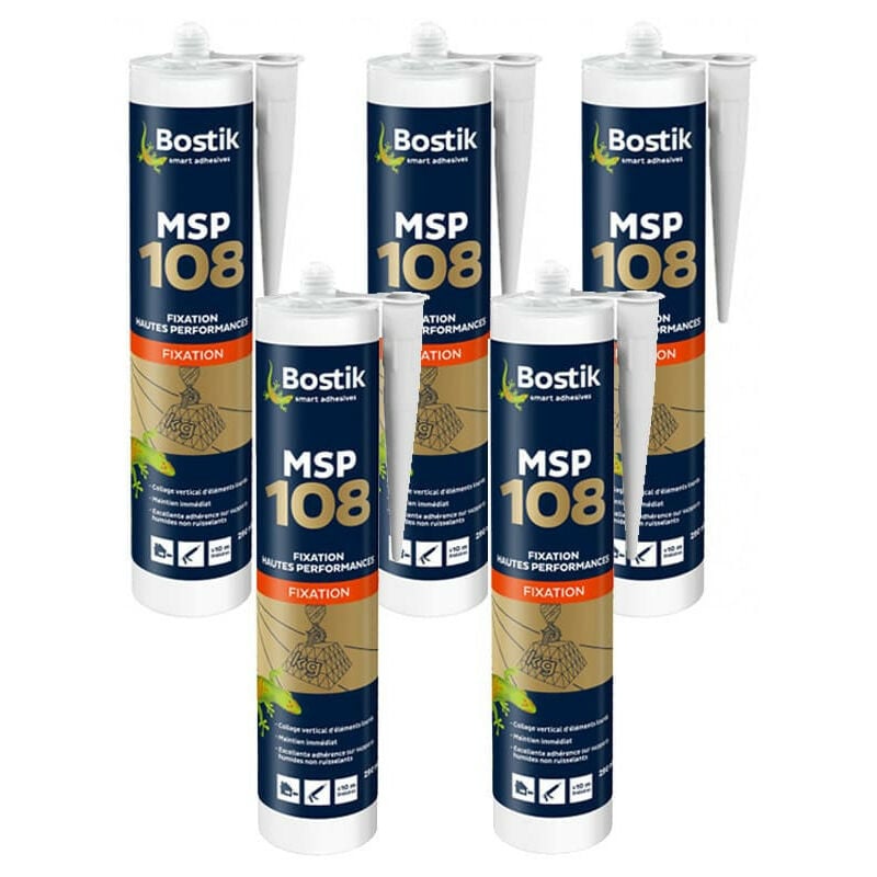 Mastic MS polymères de fixation hautes performances 290 ml blanc (5 pcs ...