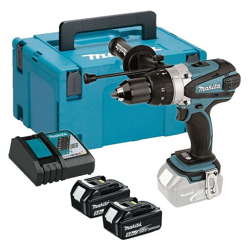 Perceuse à percussion 18V LXT (2x5.0 Ah) en MAKPAC - MAKITA DHP458RTJ