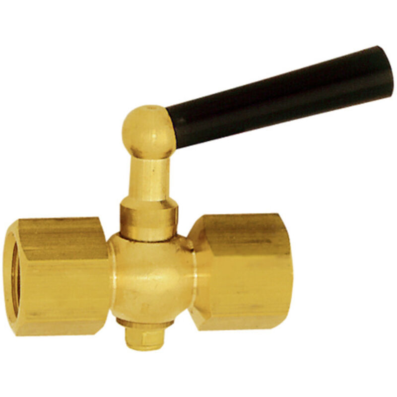 Riegler Manometer-Absperrhahn, Muffe - Muffe, Messing bl., G1/2, 60x25x10