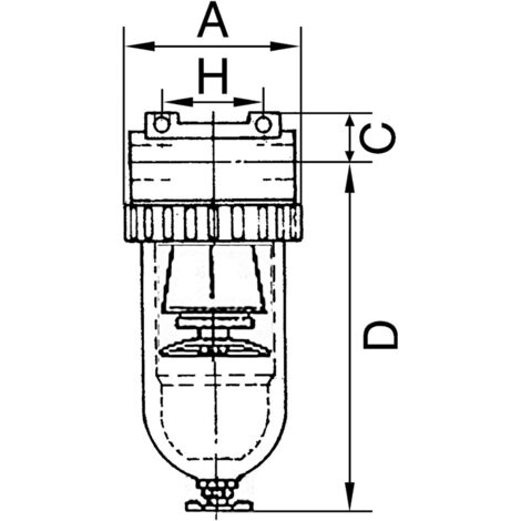 Riegler Filter »Standard«, PC-Behälter und Schutzkorb, 5 µm, BG 3, G 1/2