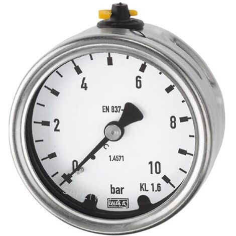 Riegler Manometer, CrNi-Stahl, G 1/4 hinten zentrisch, 0 - 2,5 bar, Ø 63