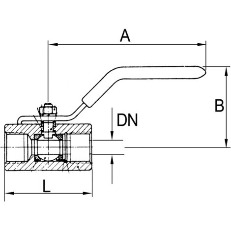 Riegler Edelstahlkugelhahn 1.4408, 1-teilig, kl. Baureihe, G 2, DN 50