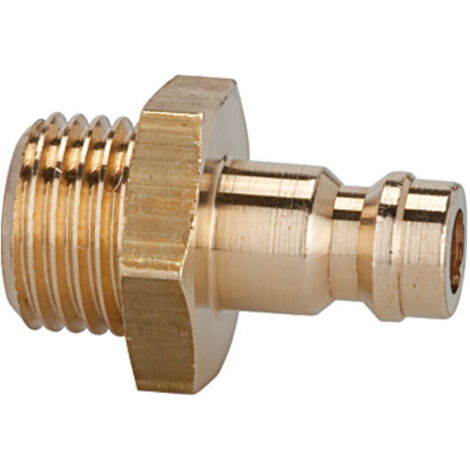 Riegler Nippel für Kupplungen NW 5, Messing blank, G 1/8 AG, SW 14