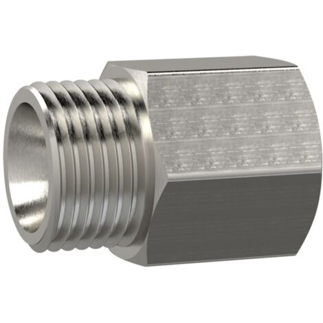 Riegler Reduziernippel, lang, G 3/8 a., G 3/8 i., SW 19, Edelstahl 1.4571