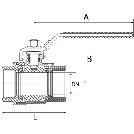 Riegler Edelstahlkugelhahn, 2-teilig, Innen-/Innengewinde, G 3/4, DN 20