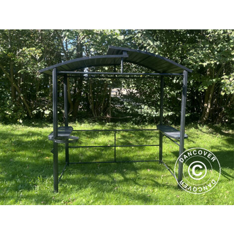 Pabellón de barbacoa Luna, 2,4x1,5x2,3m, Negro