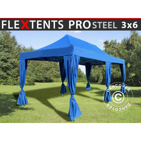 Carpa plegable Carpa Rapida FleXtents PRO Steel 3x6m Azul,