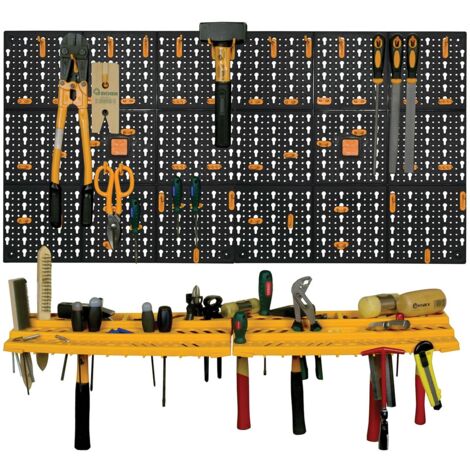 Panneau porte Outils 50 x 100 x 1.7cm Kit modulable 2 panneaux perforés ...
