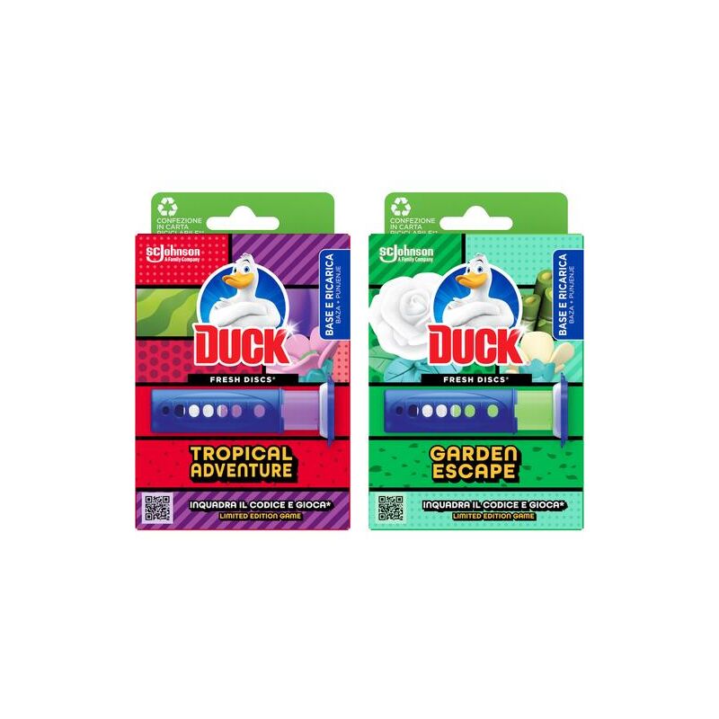 DUCK FRESH DISC WC BASE E RICARICA DA 6 PZ GARDEN E TROPICAL ASSORTITO