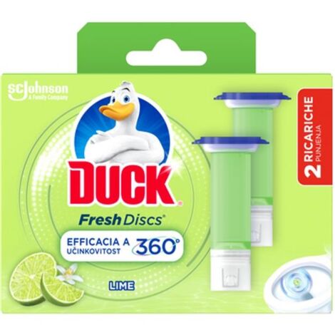 DUCK FRESH DISC DA WC 2 RICARICHE PER CONFEZIONE FRAGRANZA MARINE/LIME ...