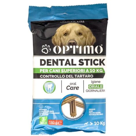OPTIMO DENTAL STICK SNACK PER CANI SUPERIORI A 10 KG CONTROLLO DEL TARTARO