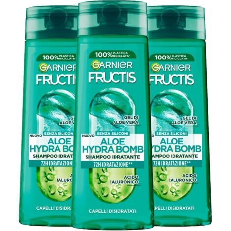 GARNIER FRUCTIS SET 3 SHAMPOO 250 ML L'UNO ALOE 72 ORE DI IDRATAZIONE ...