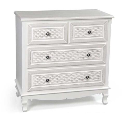 ELEGANT MOBILE CON 4 CASSETTI 80 X 40 X 80 CM COLORE BIANCO