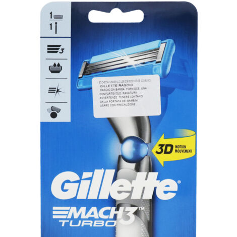 GILLETTE MACH 3 TURBO RASOIO + RICARICA