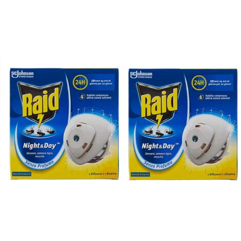 RAID NIGHT&DAY 2 BASI + 2 RICARICHE ANTIZANZARE