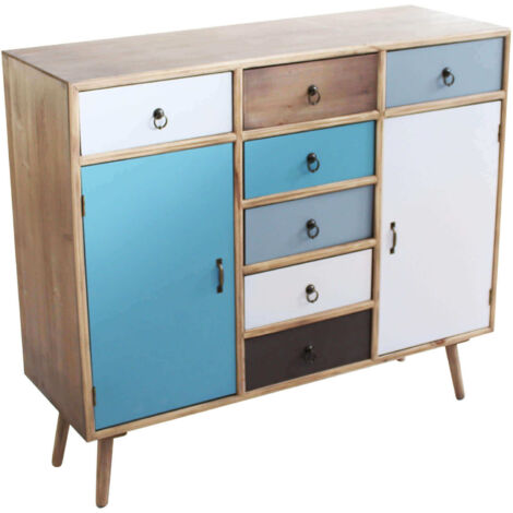 MOBILETTO LAVAL CON 7 CASSETTI COLORATI E 2 ANTE 100 X 356 X H90 CM