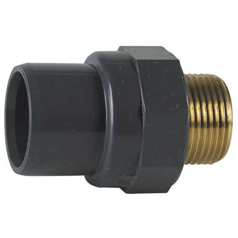 Raccord PVC pression - Embout fileté insert laiton PVC pression mixte MF-M Ø63/50-1''1/2