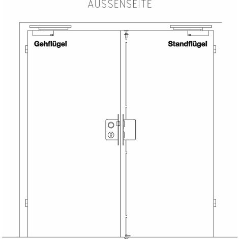 BKS Fluchttürschloss-Set Talin 2 flg. Funktion E/EN 179, links, DM 65, Edelstahl