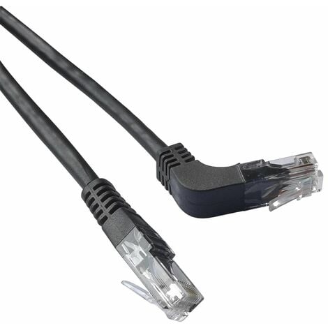 Patchkabel RJ45 CAT6, schwarz 3m mit Winkelstecker