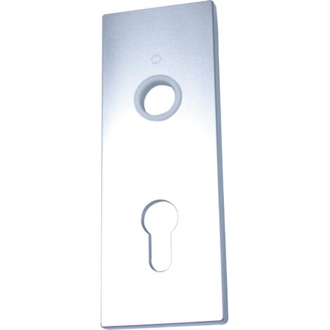 Garagentorschloss-Kurzschild, 58 x 157 mm, PZ 60 mm, silber eloxiert