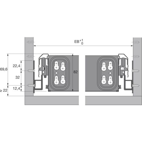 Hettich Schubladenschienen Set KA 270 1 Paar Kugelauszug, 25kg ...
