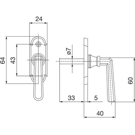 GRUNDMANN Fenstergriff ALT-WIEN 904 - sichtbar geschraubt, 7x35 ...