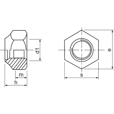Sicherungsmuttern mit Klemmteil M12 nach ISO7042 Ganzmetallmutter, Stahl verzinkt - 100 Stück