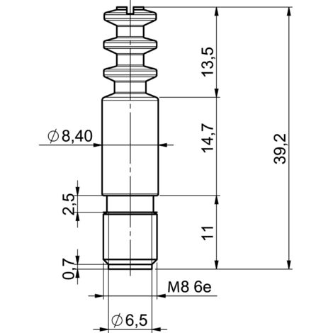 Einfachbolzen Exzenter-Verbindungs Bolzen M8x1, Länge 39 mm, Zamak ...